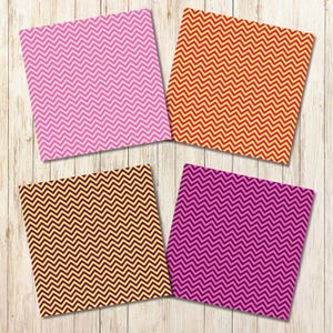 Retro Zig-zags Seamless Digital Patterns, 20papers for Scrapbooks, Card ...