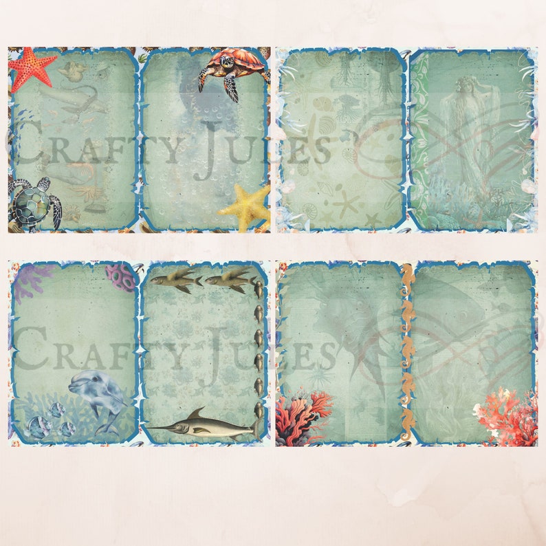 Printable Ocean Junk Journal Kit, 44 Pages in 2 Sizes, Double Pages ...