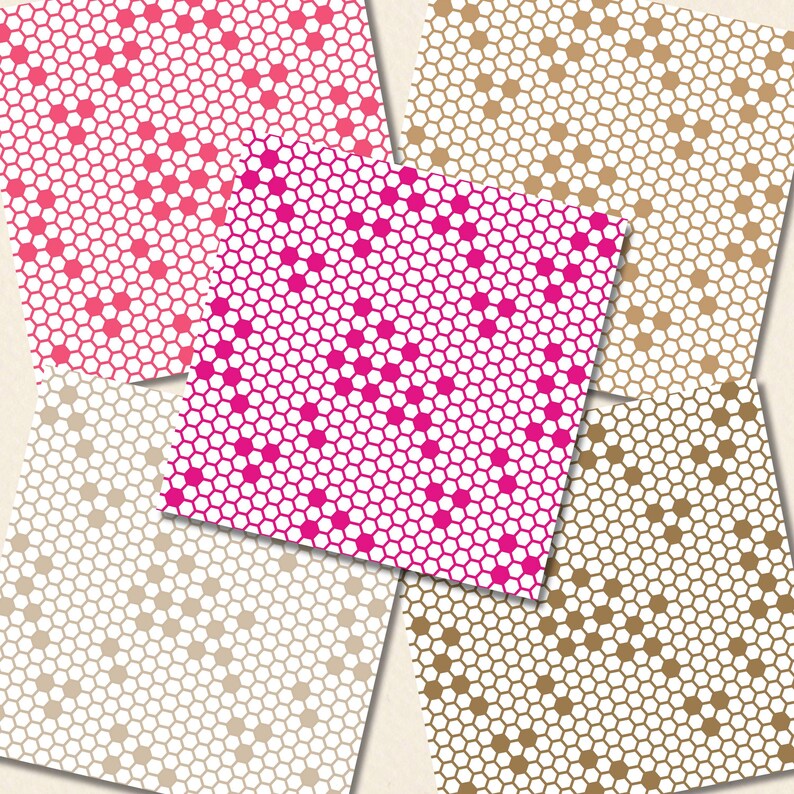 Honeycomb Seamless Patterns, 50 Colours, Simple Scrapbook, Craft Papers ...