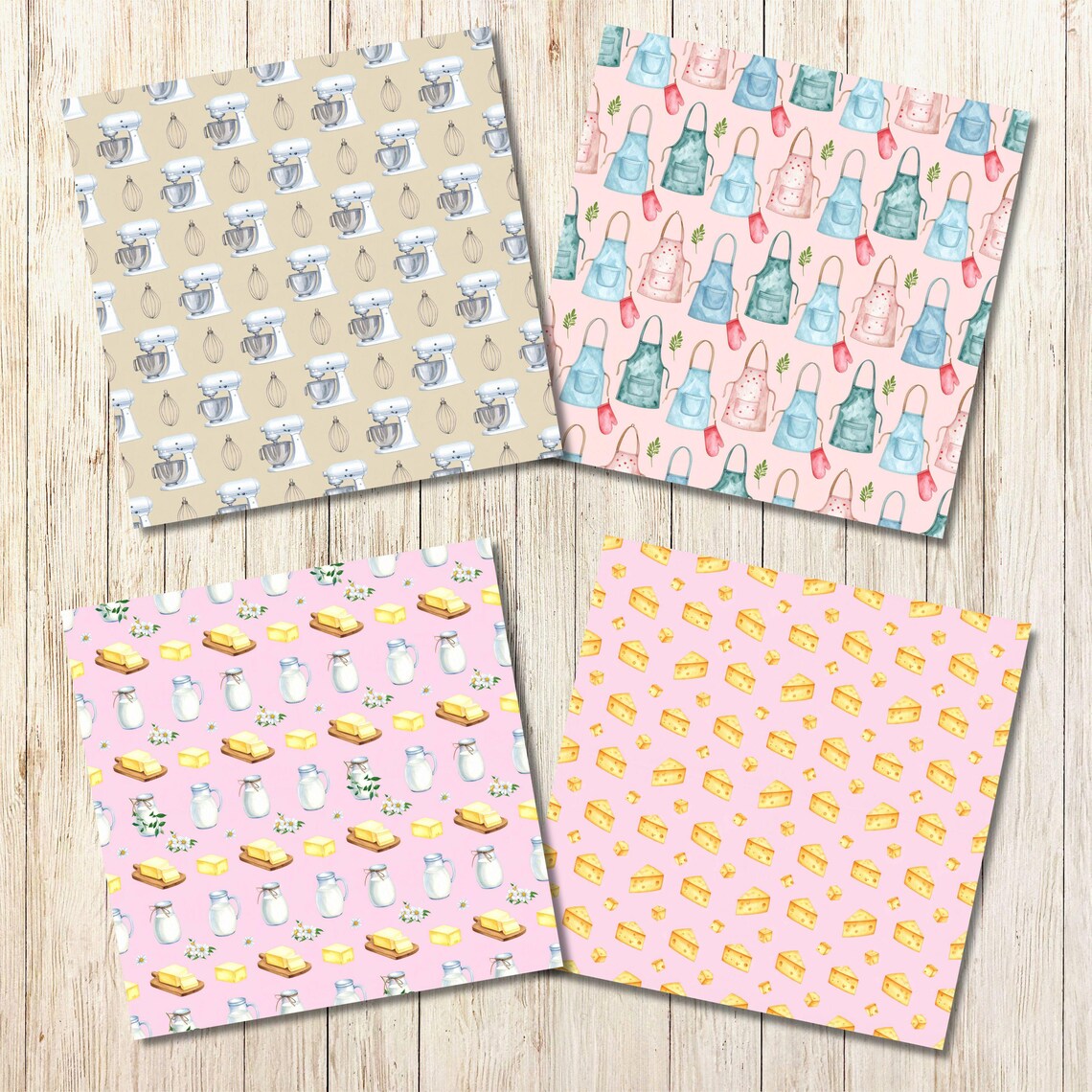 Baking Seamless Digital Papers, Kitchen Recipe, Cooking Themed ...