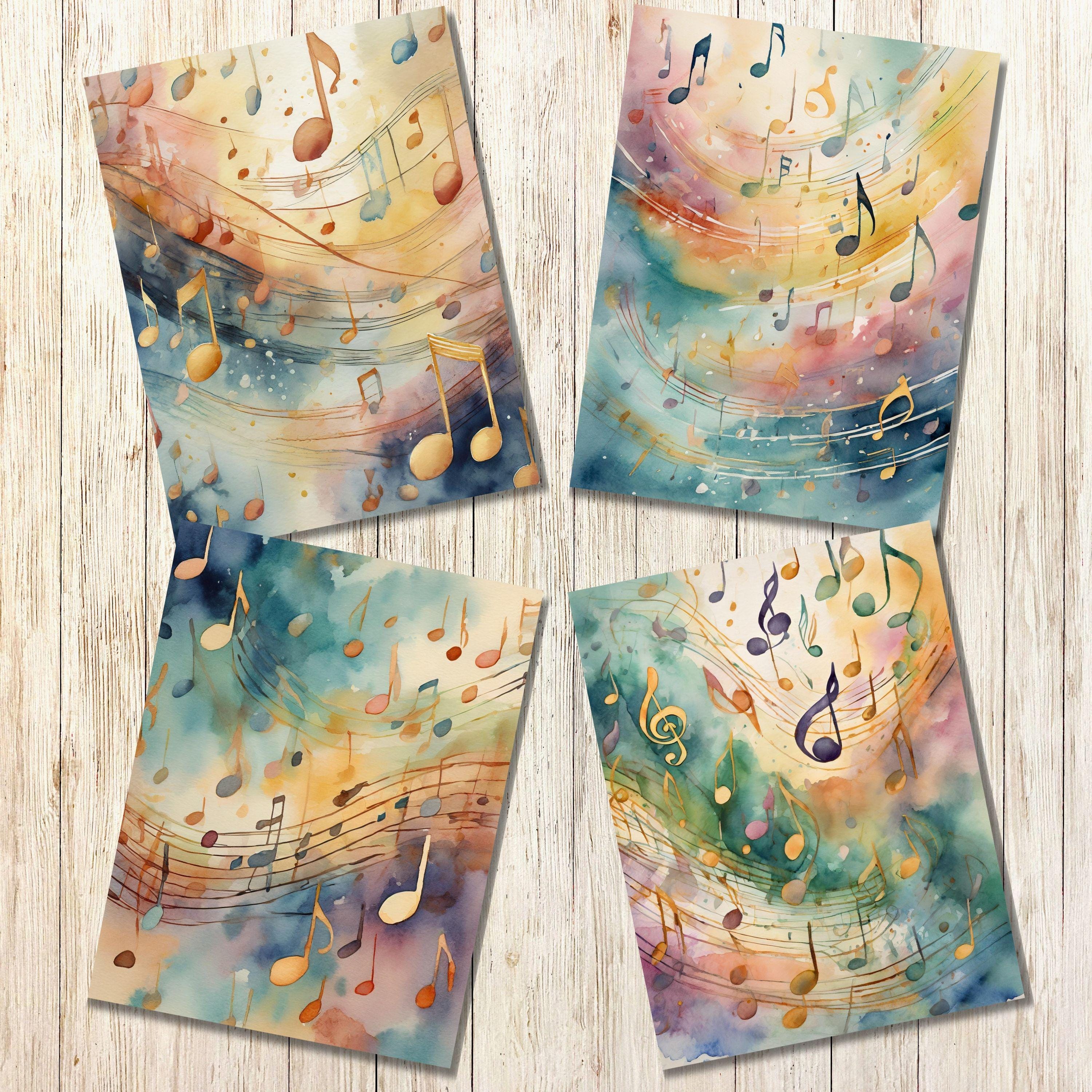 Pastel Musical Notes Digital Paper Pack - Printable Papers for ...