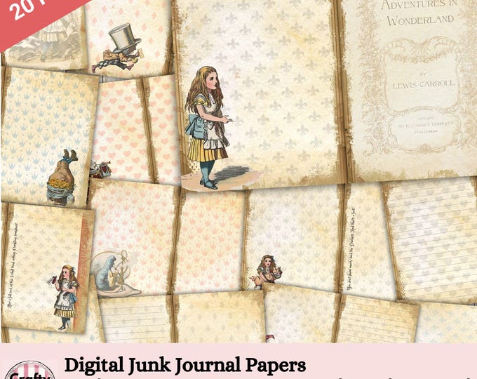 Scrapbook Paper Alice in Wonderland Scrapbooking Paper Printable Paper ...