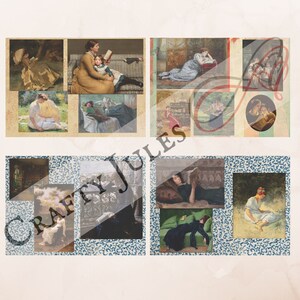 Women Reading Printable Collage Papers, 22 Digital Pages for Junk ...