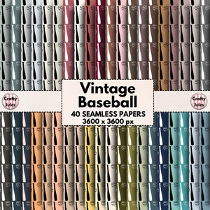 Seamless Baseball Patterns, 40 Printable Papers, Sport Backgrounds ...