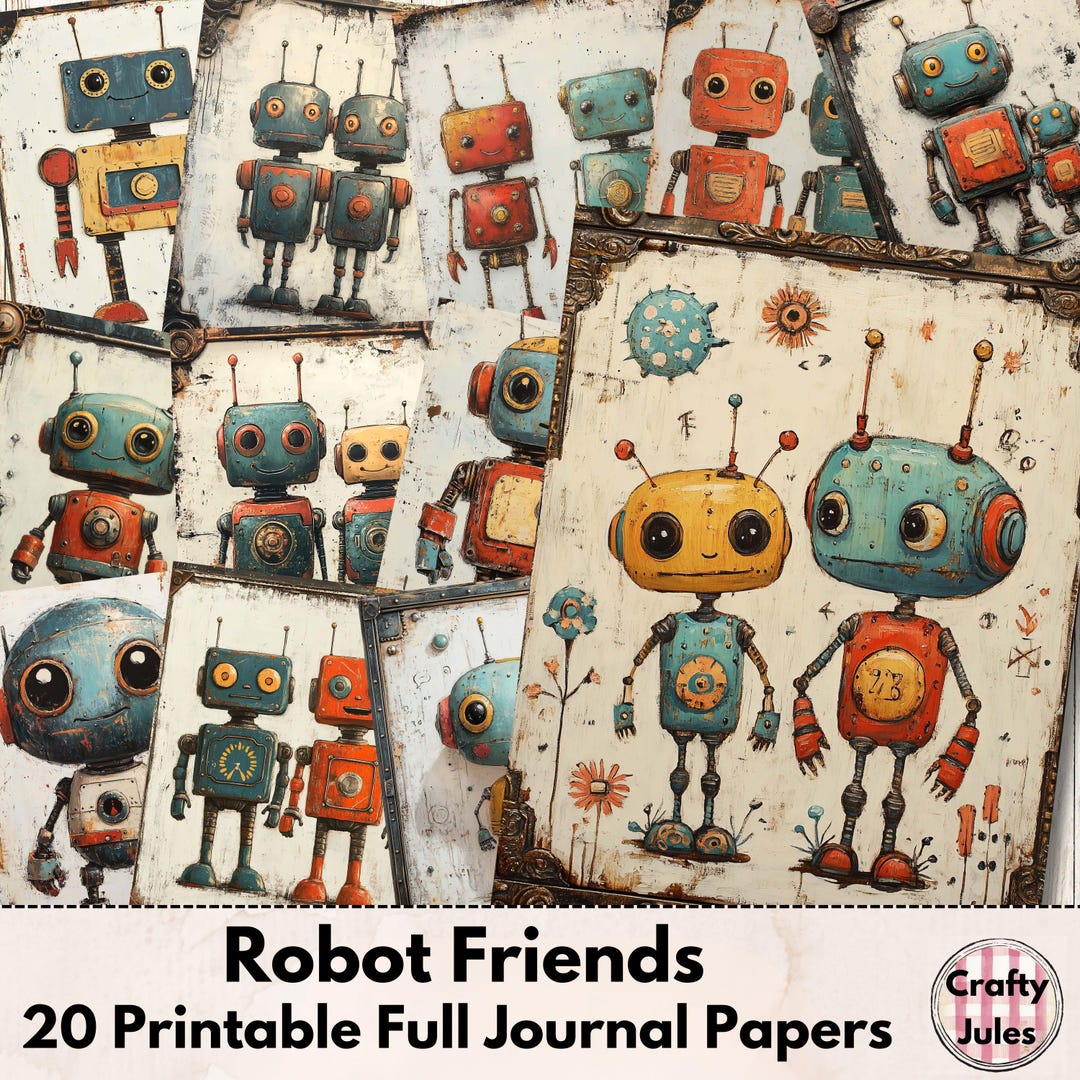 Robots Digital Children's Journal Papers – 20 Printable Full Papers for ...