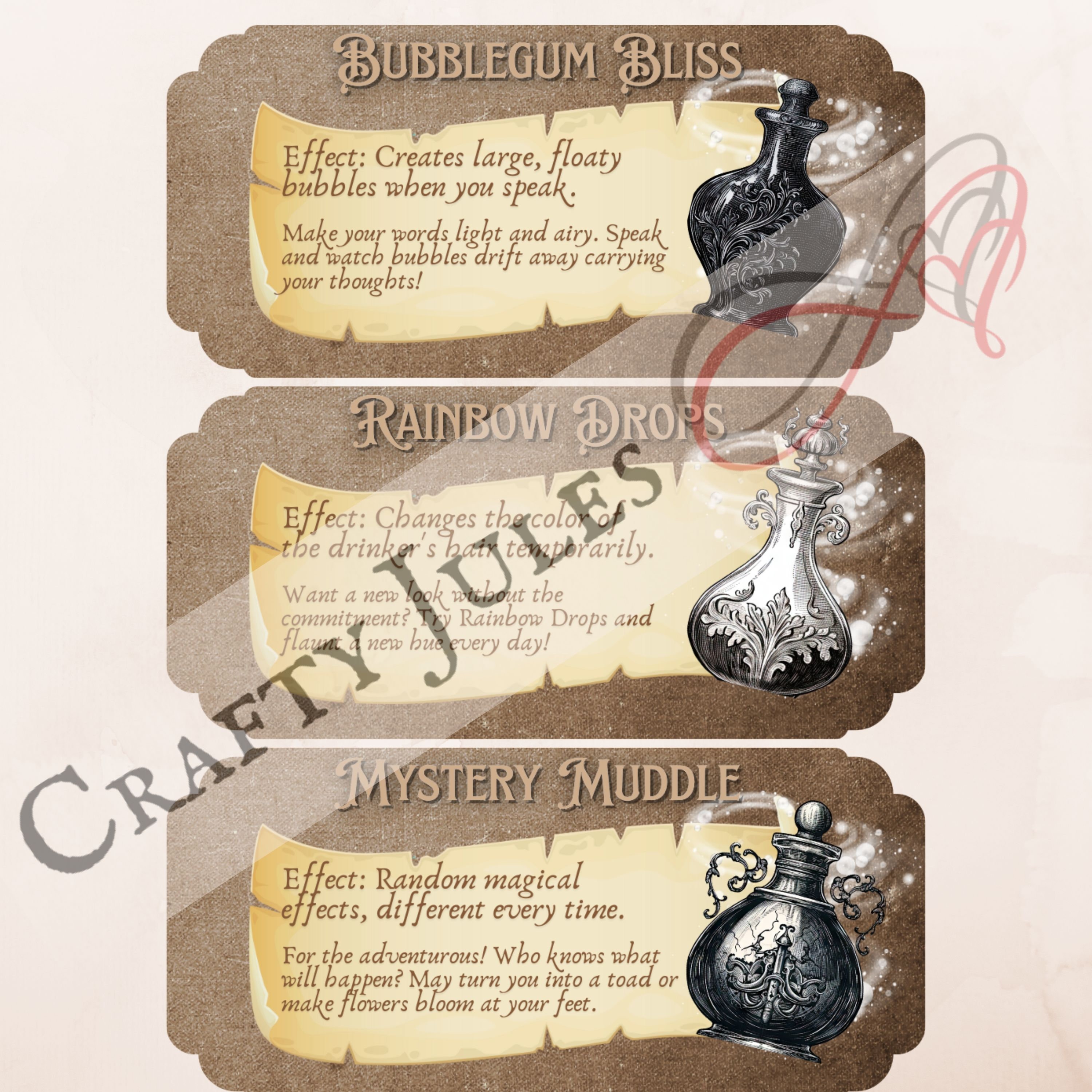 Printable Potion Labels, Digital Download, Vintage Style Printable ...