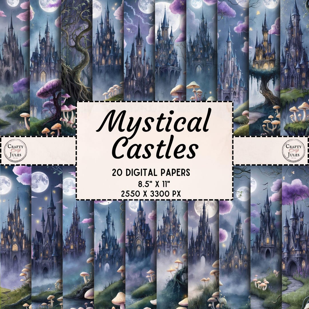 Mystical Fantasy Castle Digital Paper Pack 20 Enchanting Printable ...