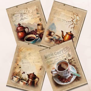 Vintage Coffee Digital Papers Printable Papers for Scrapbooking ...