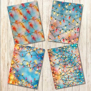 Christmas Lights Digital Paper Pack 20 Printable Papers for Festive ...