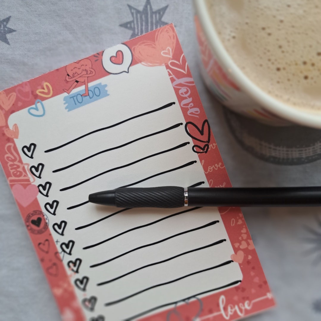 Handmade Notepad, To-do Lists, Love Theme, 48 Tear-away Pages - Etsy