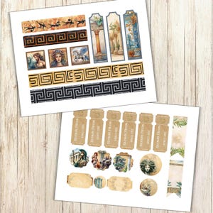 Greek Mythology Digital Ephemera Sheets – 8 Printable Pages, Journal ...