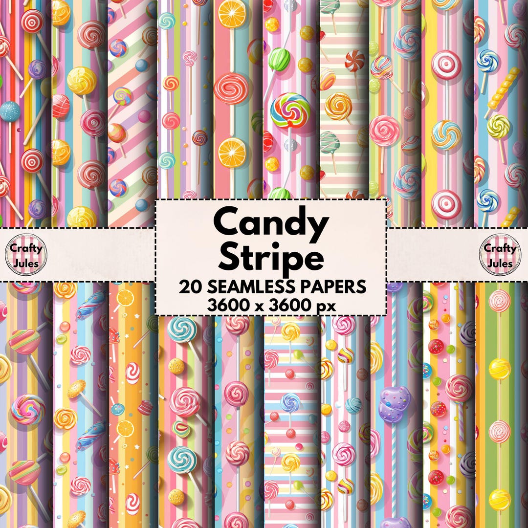 Candy Digital Seamless Patterns, Printable Lollipop Tiled Papers ...