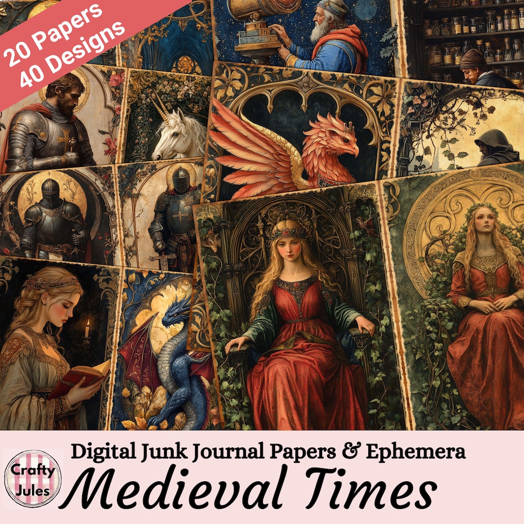 Medieval Junk Journal Papers & Ephemera, Middle Ages, History Scrapbook ...