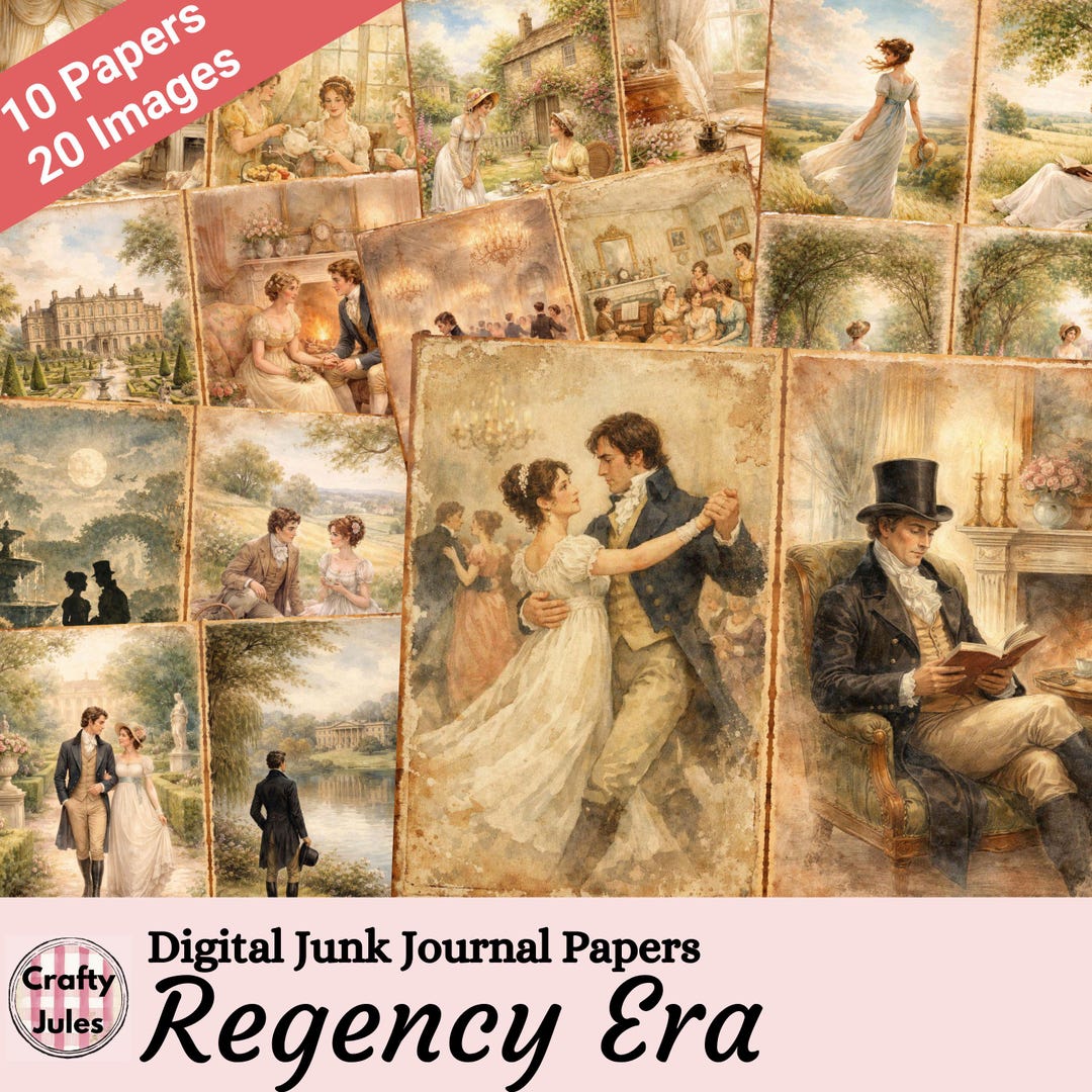 Regency Era Junk Journal Papers, Jane Austen Inspired Scrapbook & Craft ...