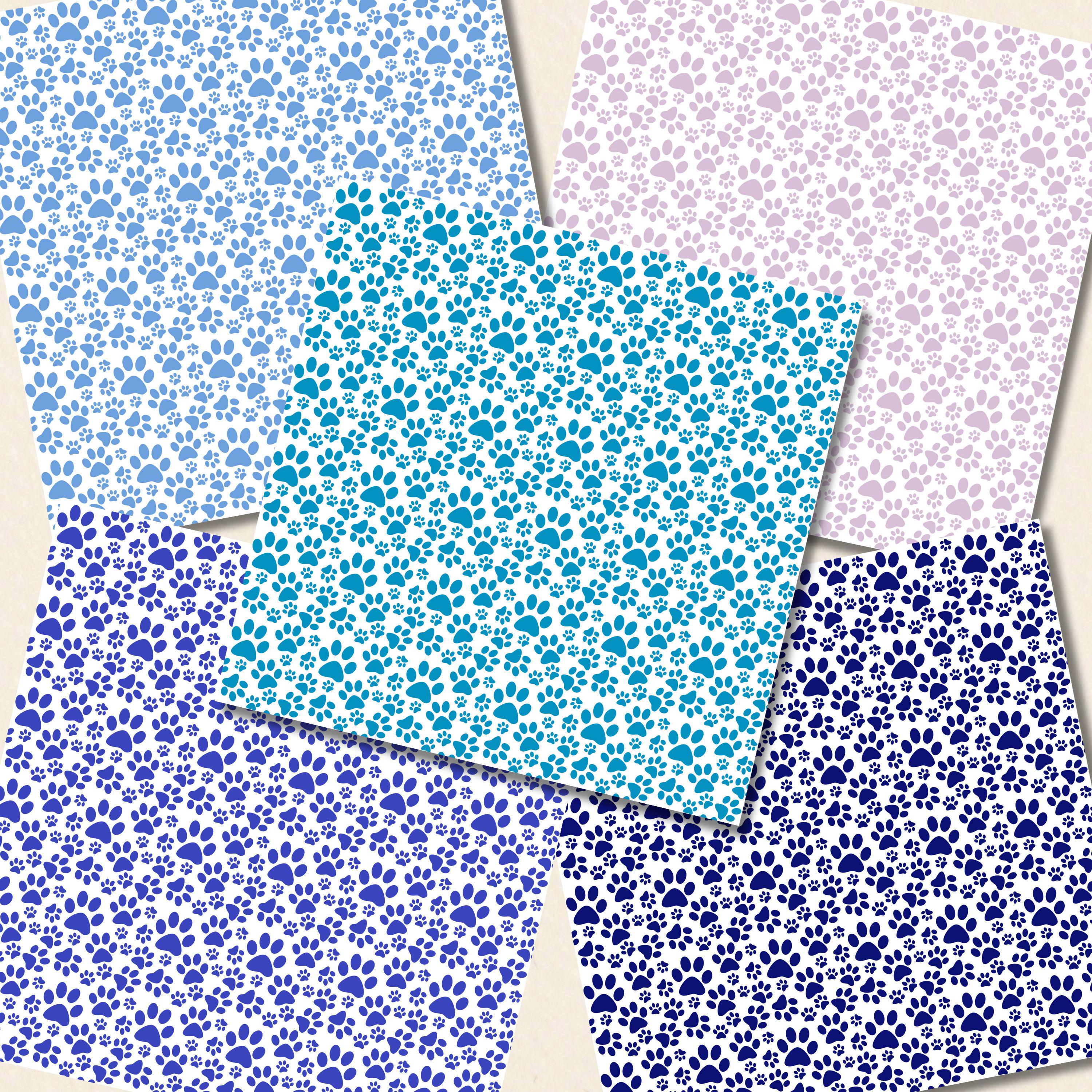Paw Prints Seamless Patterns, 50 Colours, Geometric Scrapbook, Craft ...