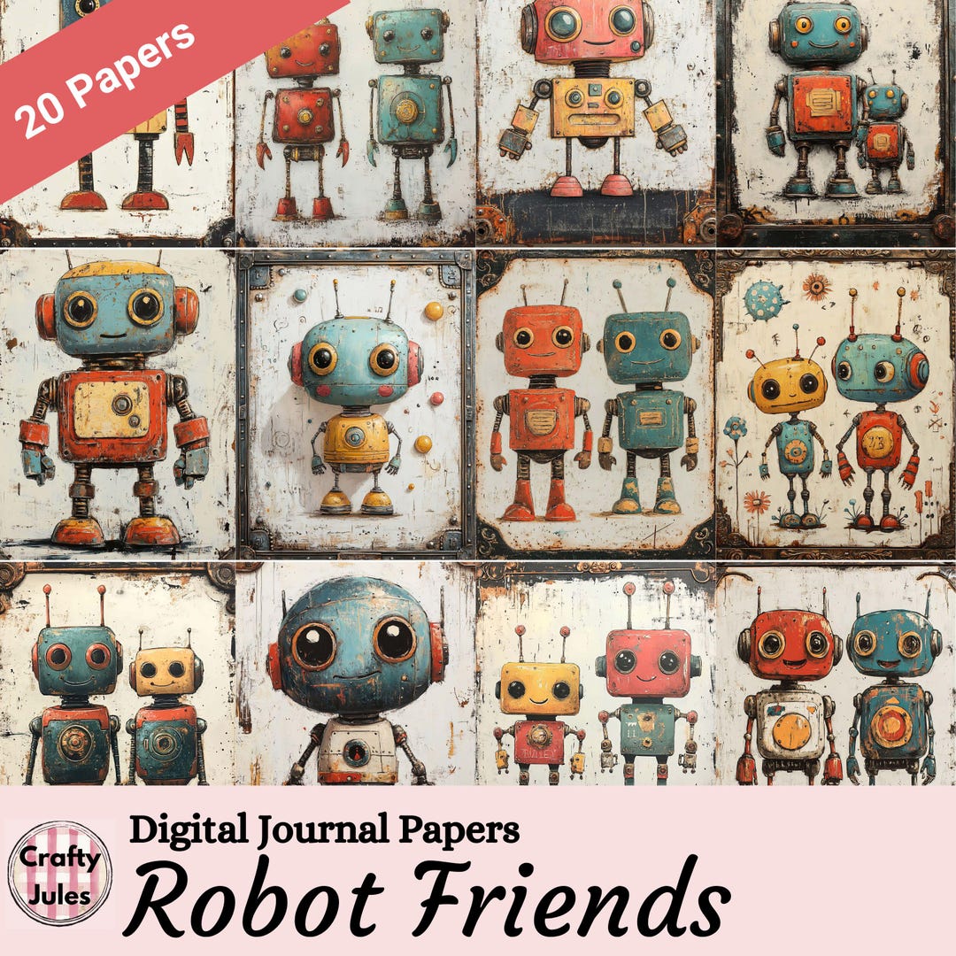 Robot Friends Journal Papers, Children's Scrapbook, Craft, & Journal ...