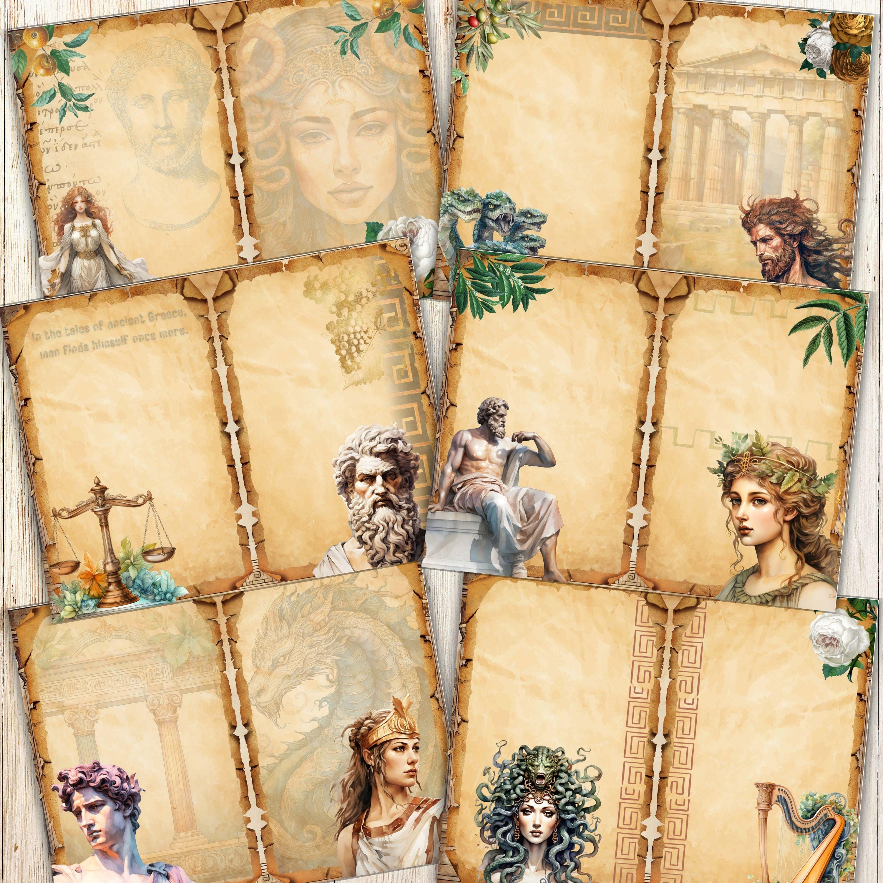 Ancient Greek Mythology Digital Junk Journal Kit 40 Printable Pages ...