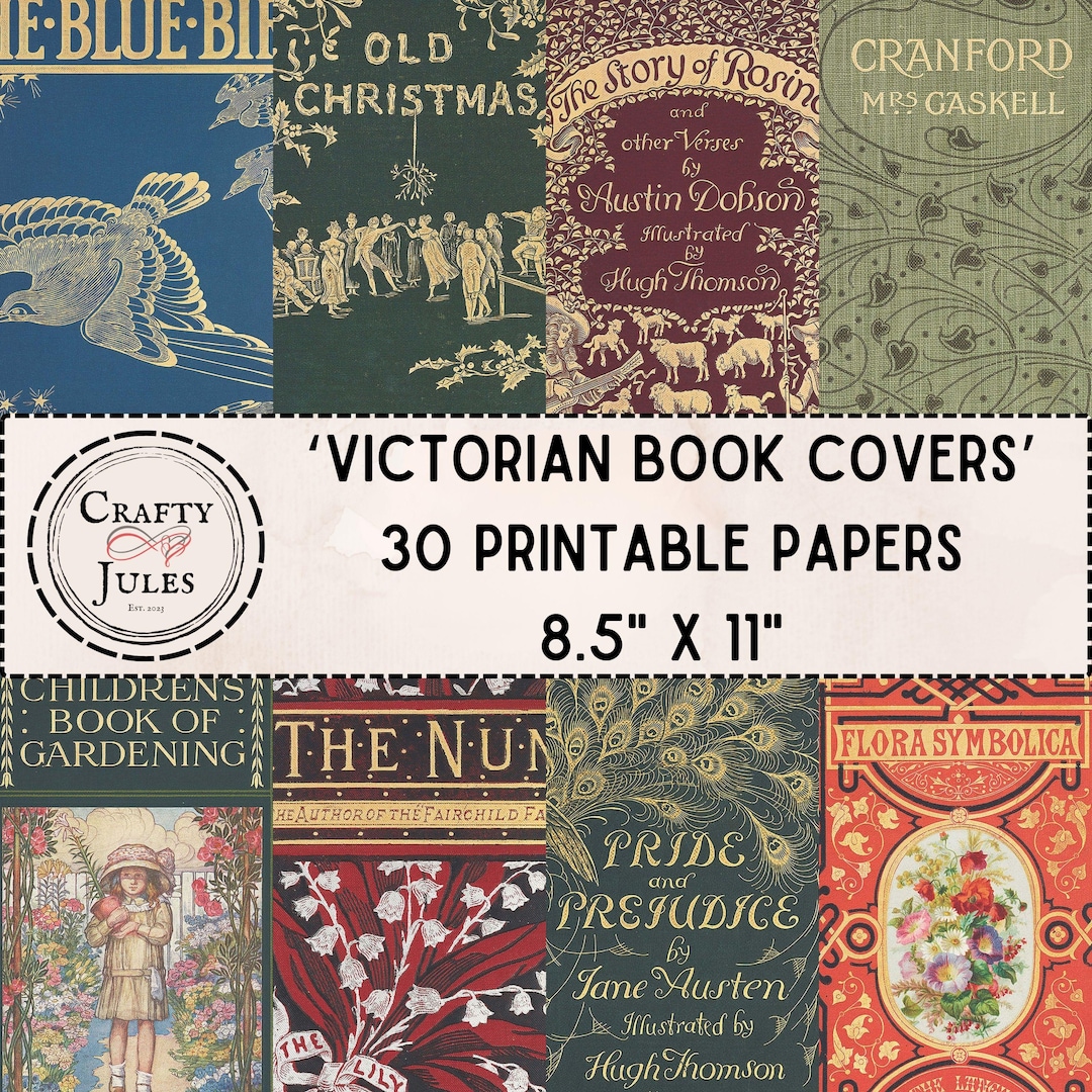 Victorian Book Covers Printable Papers Ornate, Original Vintage Covers ...