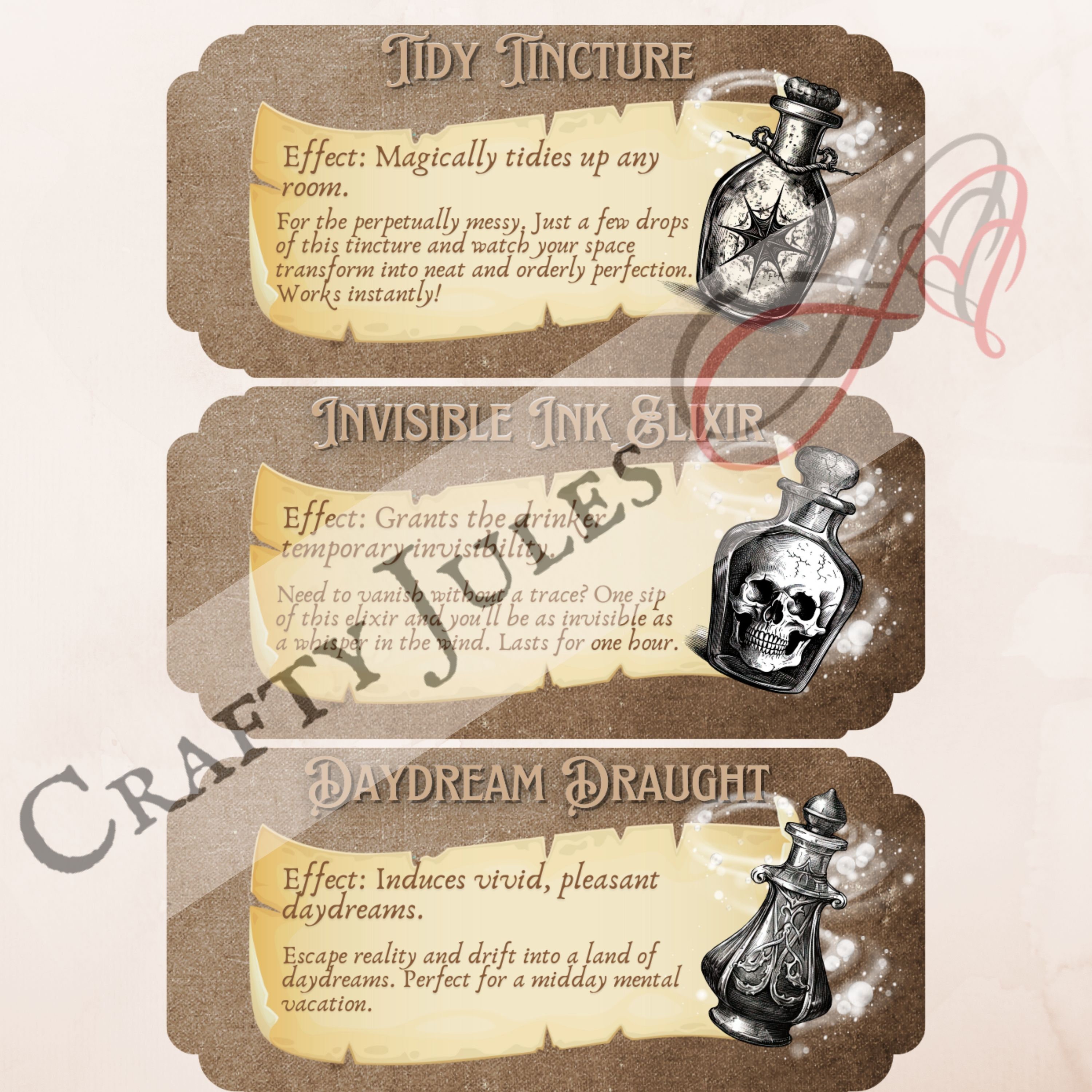 Printable Potion Labels, Digital Download, Vintage Style Printable ...