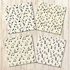 Seamless Musical Note Patterns, 20 Printable Papers, Commercial Use ...