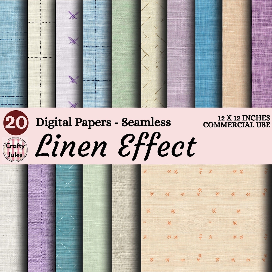 Linen Effect Digital Papers, Seamless Scrapbook & Craft Patterns ...