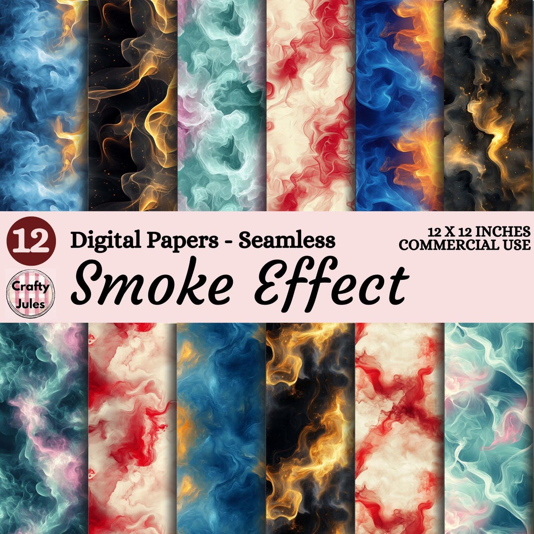 Smoke Effect Digital Papers, Swirling Seamless Patterned Scrapbook ...