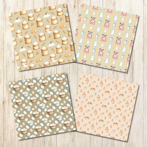 Baking Seamless Digital Papers, 20 Printable Patterns, Recipe, Kitchen ...