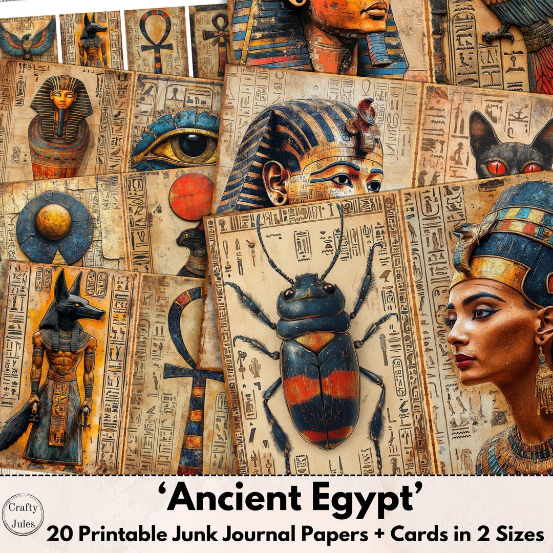 Ancient Egypt Digital Papers – 20 Printable Pages for Junk Journals ...
