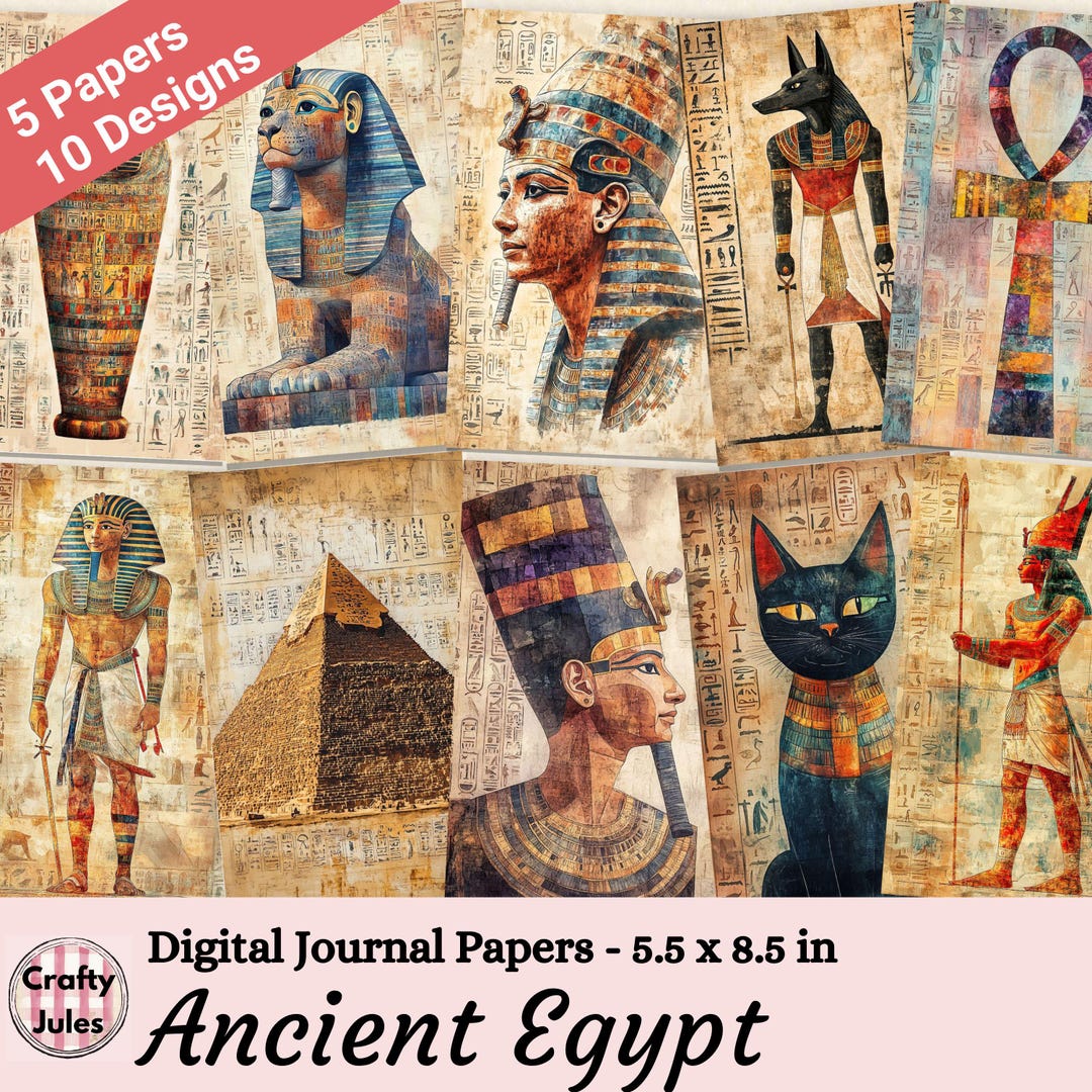 Ancient Egypt Junk Journal Papers, Historical Scrapbook Pages, Half ...