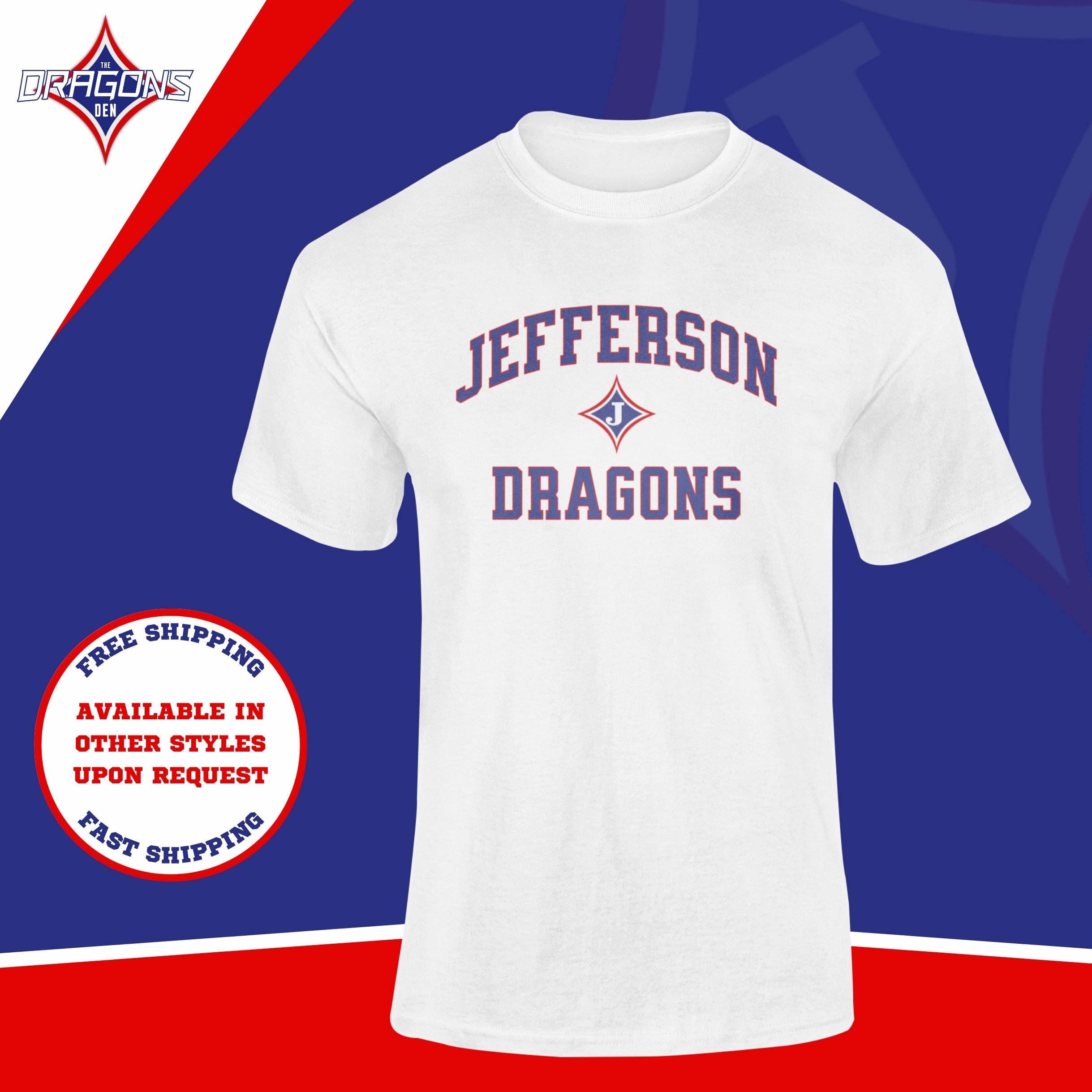 Jefferson Dragons Team Logo Graphic T-shirt - Etsy