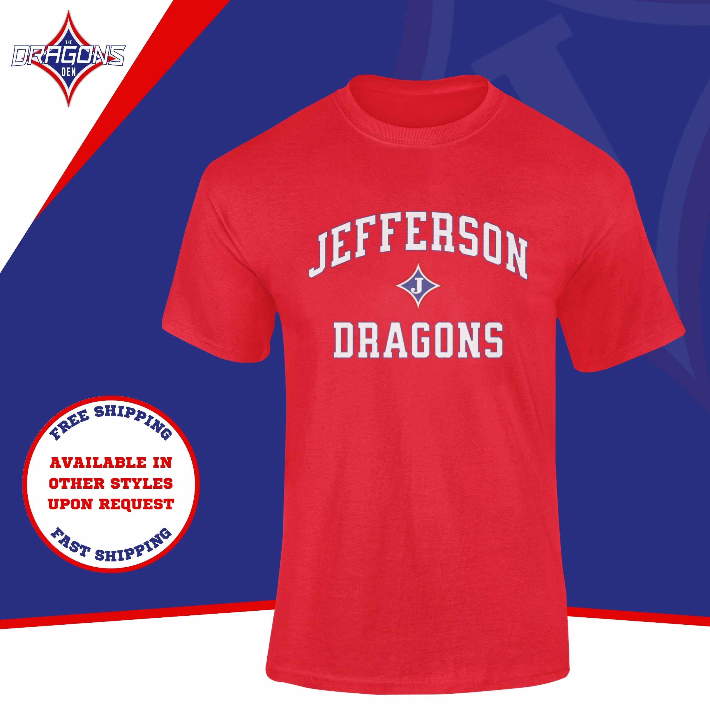 Jefferson Dragons Team Logo Graphic T-shirt - Etsy