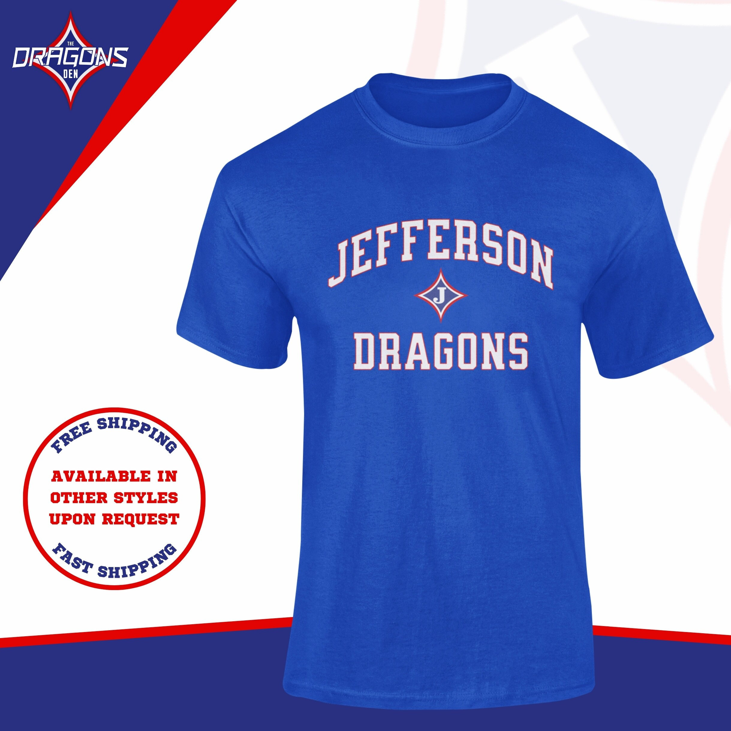 Jefferson Dragons Team Logo Graphic T-shirt - Etsy