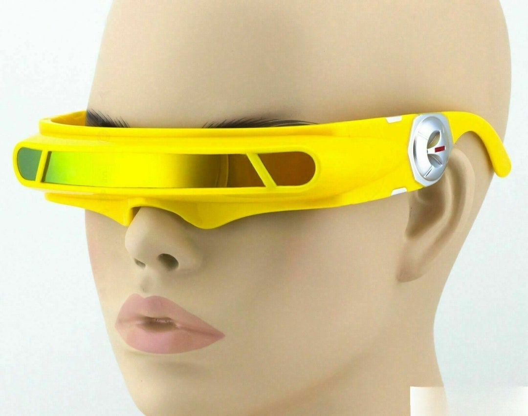 Cosplay Futuristic Cyclops XMEN Yellow/orange Mirrored Sunglasses Space ...