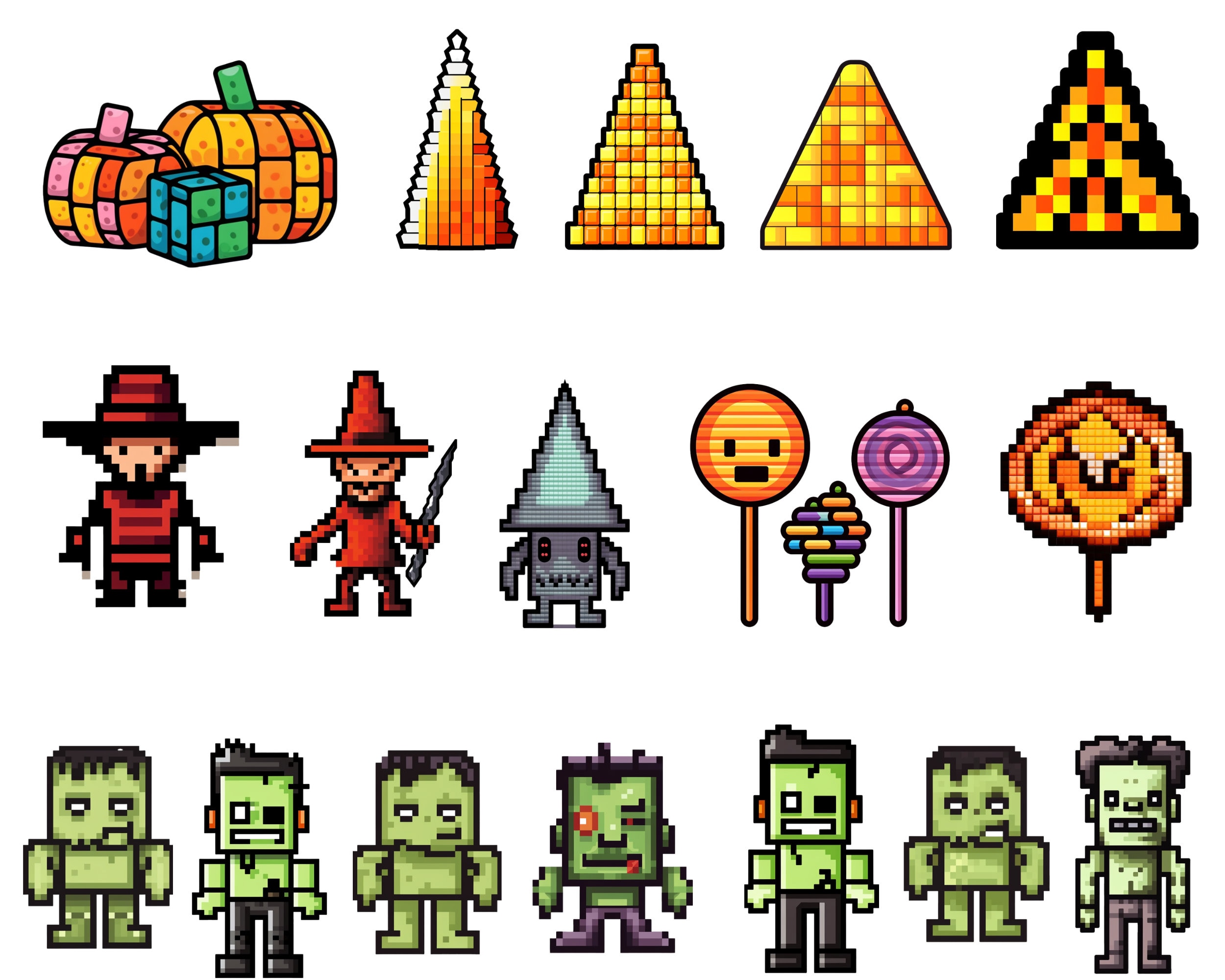 123 Haunted Pixel Delights: Halloween Art Bundle With SVG & - Etsy