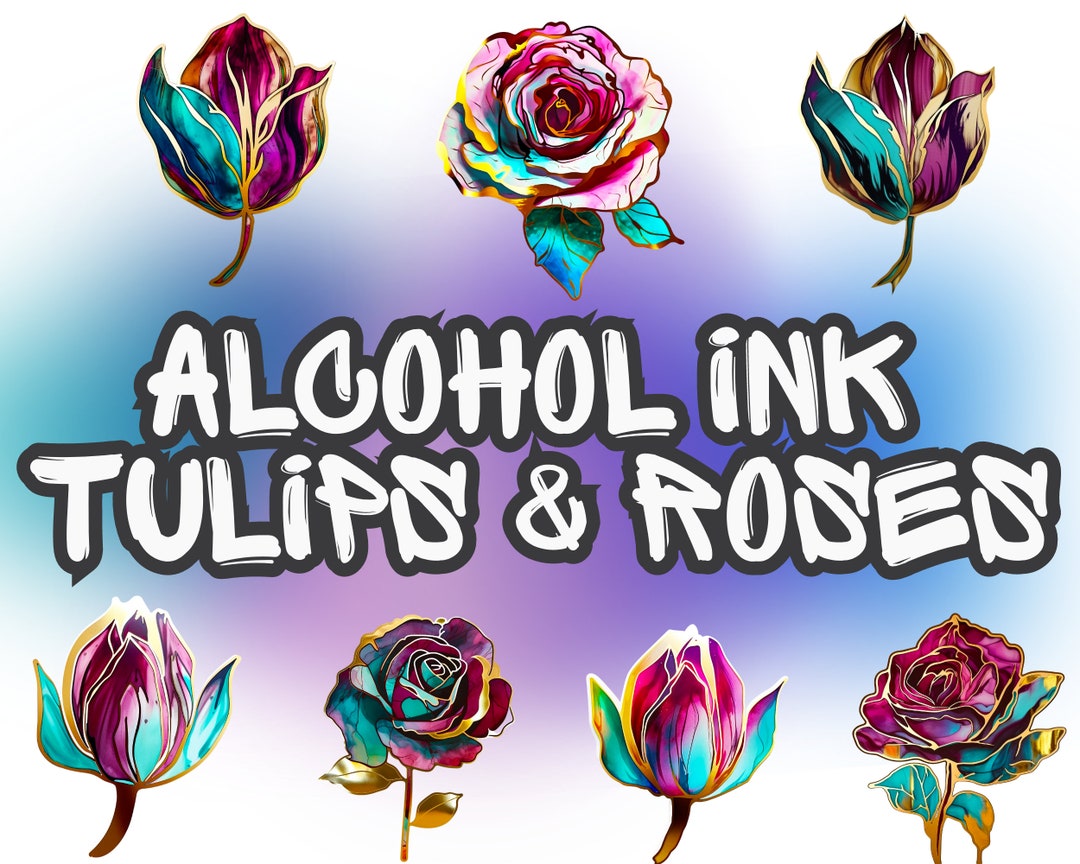 Colorful Roses and Tulips Digital Sticker Bundle - Floral Journal Stickers - PNG Files - Digital ...
