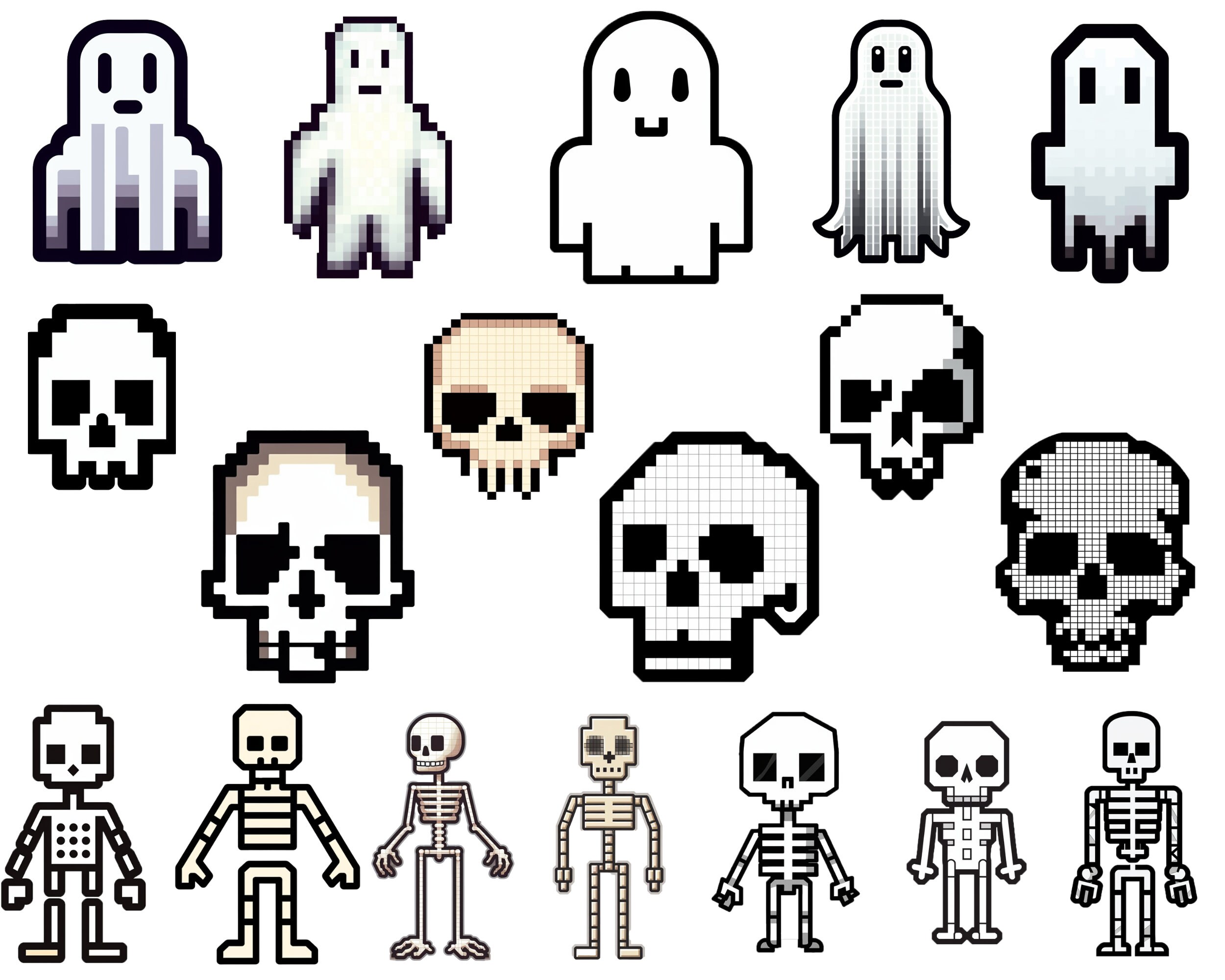 123 Haunted Pixel Delights: Halloween Art Bundle With SVG & - Etsy