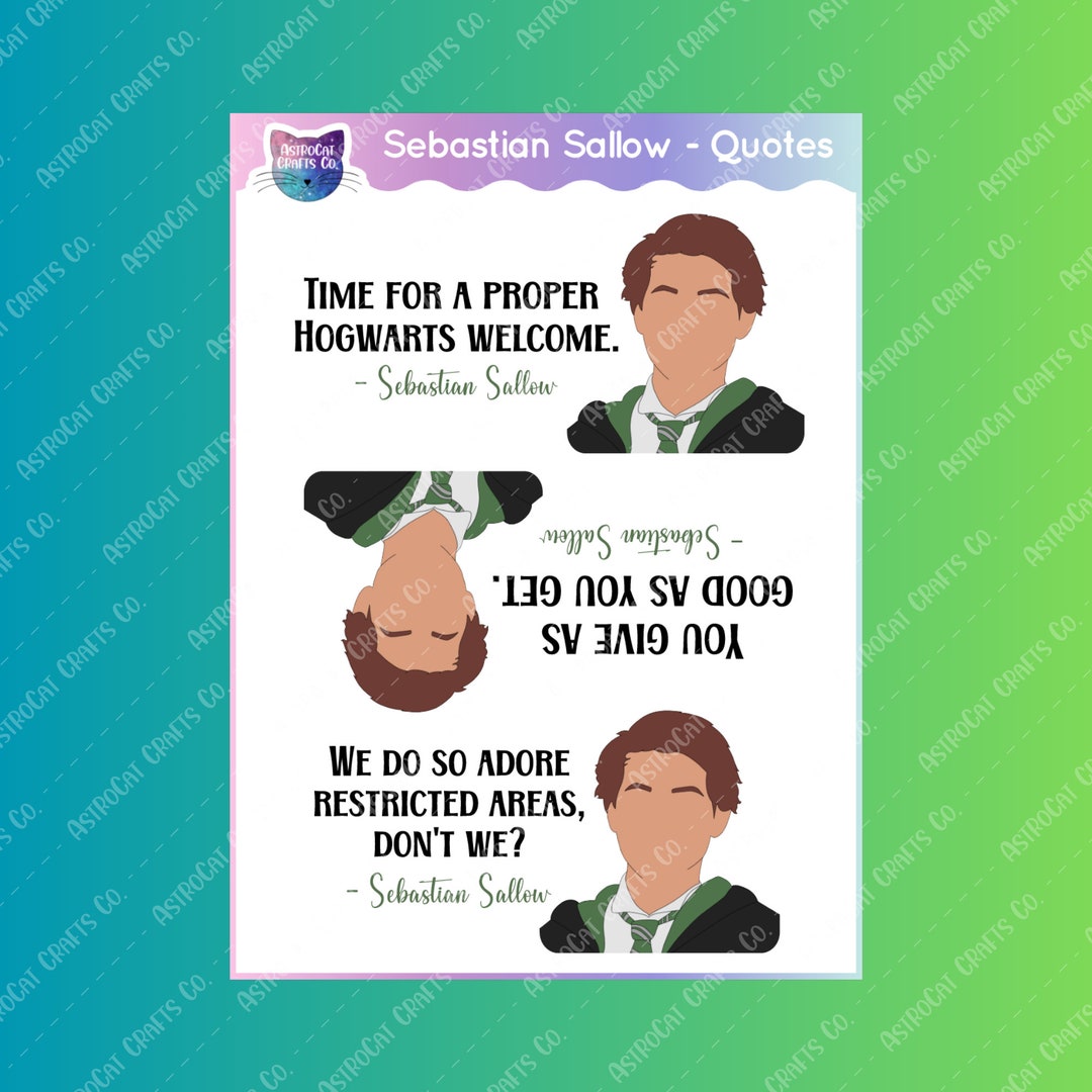 Sebastian Sallow Quotes STICKER SHEET - Etsy