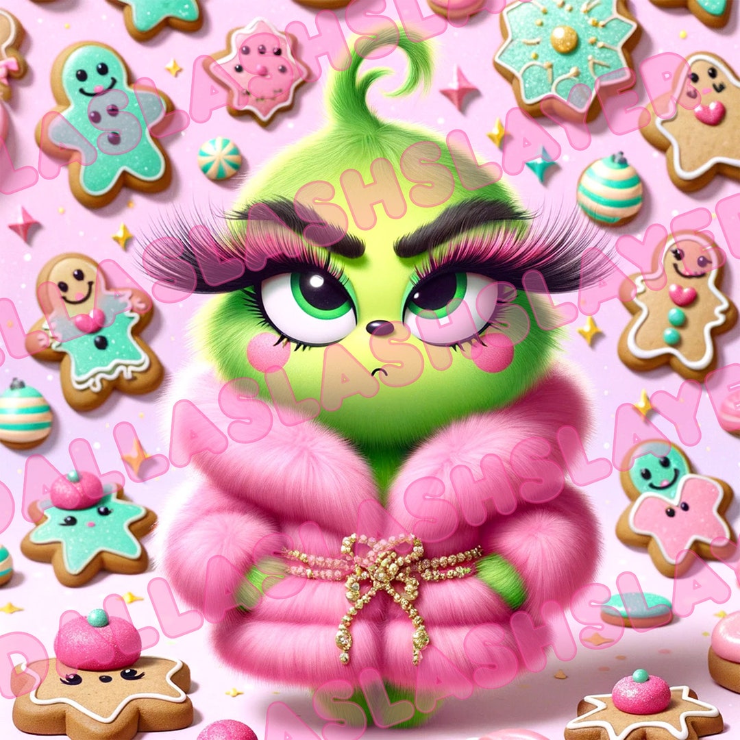 Pink Bougie Grinch Pink PNG File Grinch Pink Bougie Preppy Christmas ...