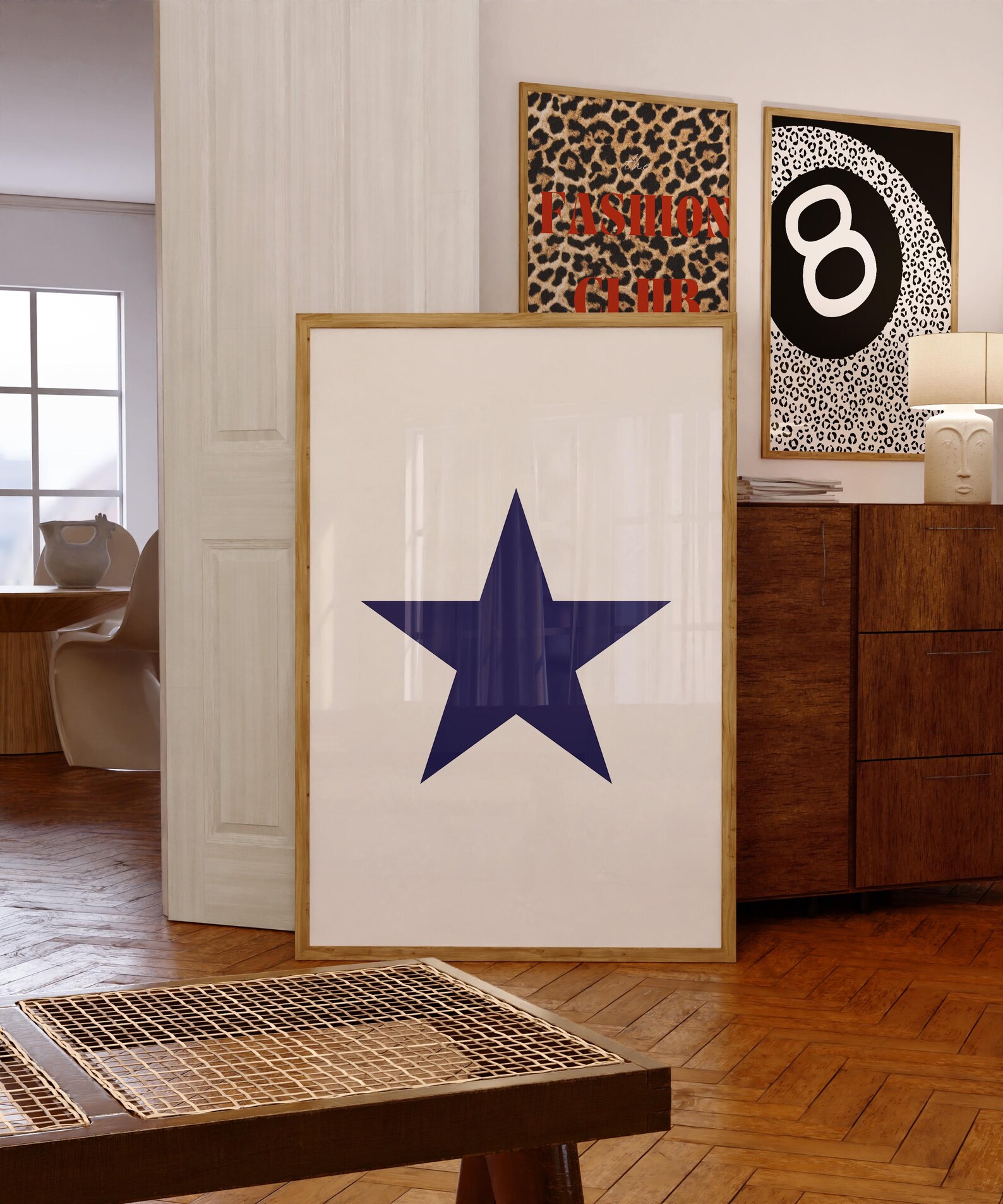 Navy Blue Star Wall Art Aesthetic Wall Art Blue Art Print Aesthetic ...