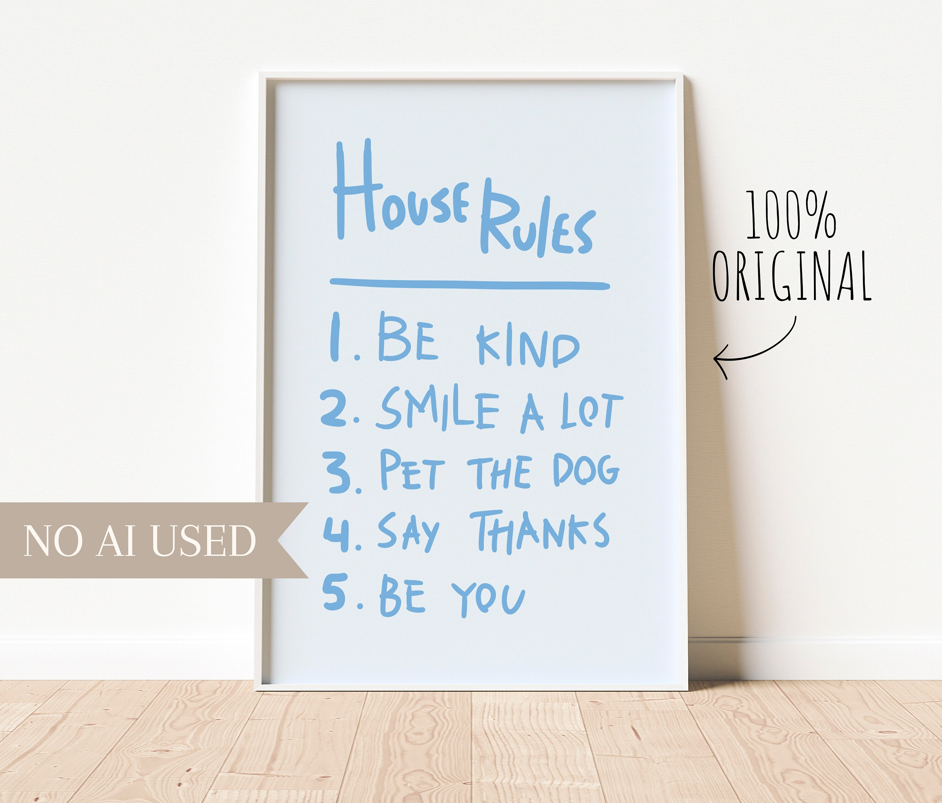 Green Poster | House Rules Art Print | Printable Art | Trendy Art Print ...