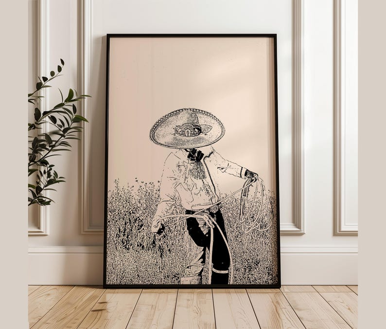 Charro Mexicano Art Print: Chicano Cowboy Folklore (digital Download ...