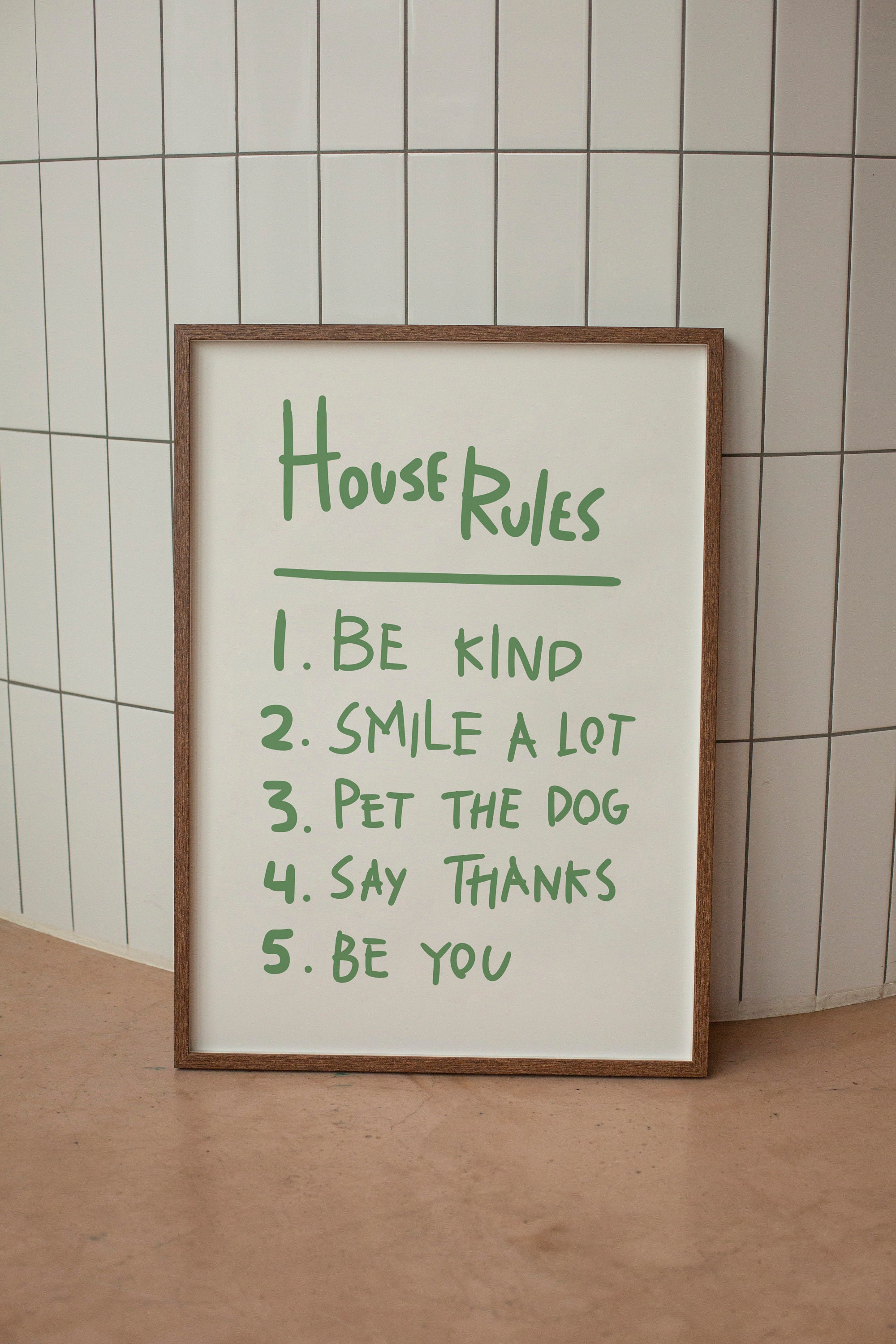 Green Poster House Rules Art Print Printable Art Trendy - Etsy