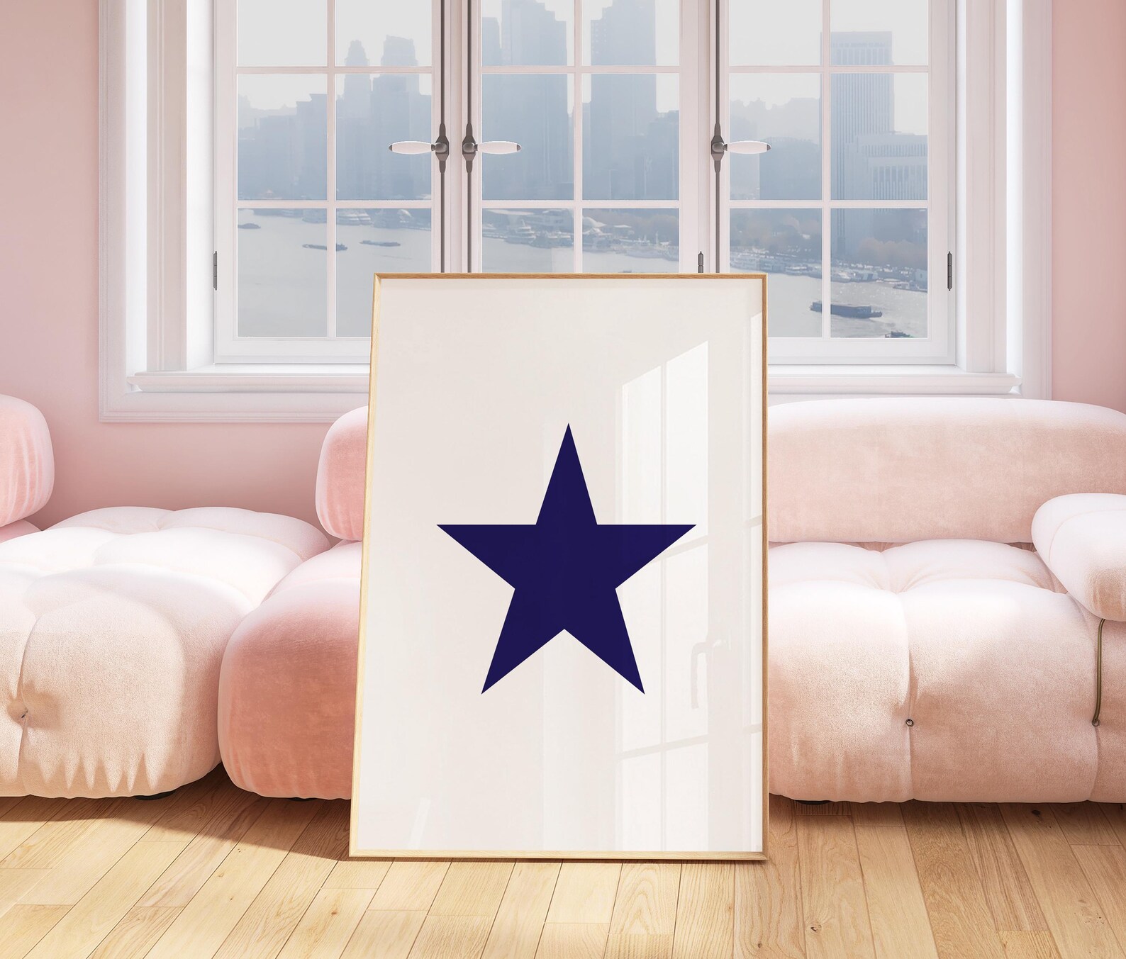 Navy Blue Star Wall Art Aesthetic Wall Art Blue Art Print Aesthetic ...