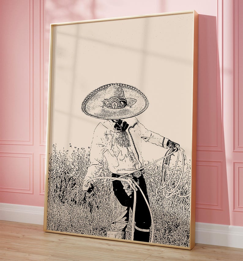 Charro Mexicano Art Print: Chicano Cowboy Folklore (digital Download ...