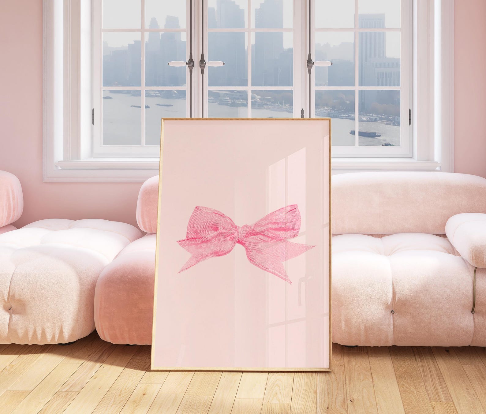 Pink Bow Print Trendy Pink Bows Wall Art Pink Wall Decor Girly ...