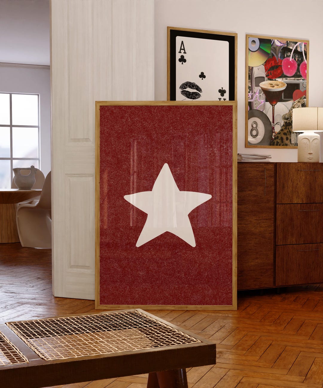 Red Star Wall Art Aesthetic Wall Art Red Art Print Aesthetic Room Decor ...