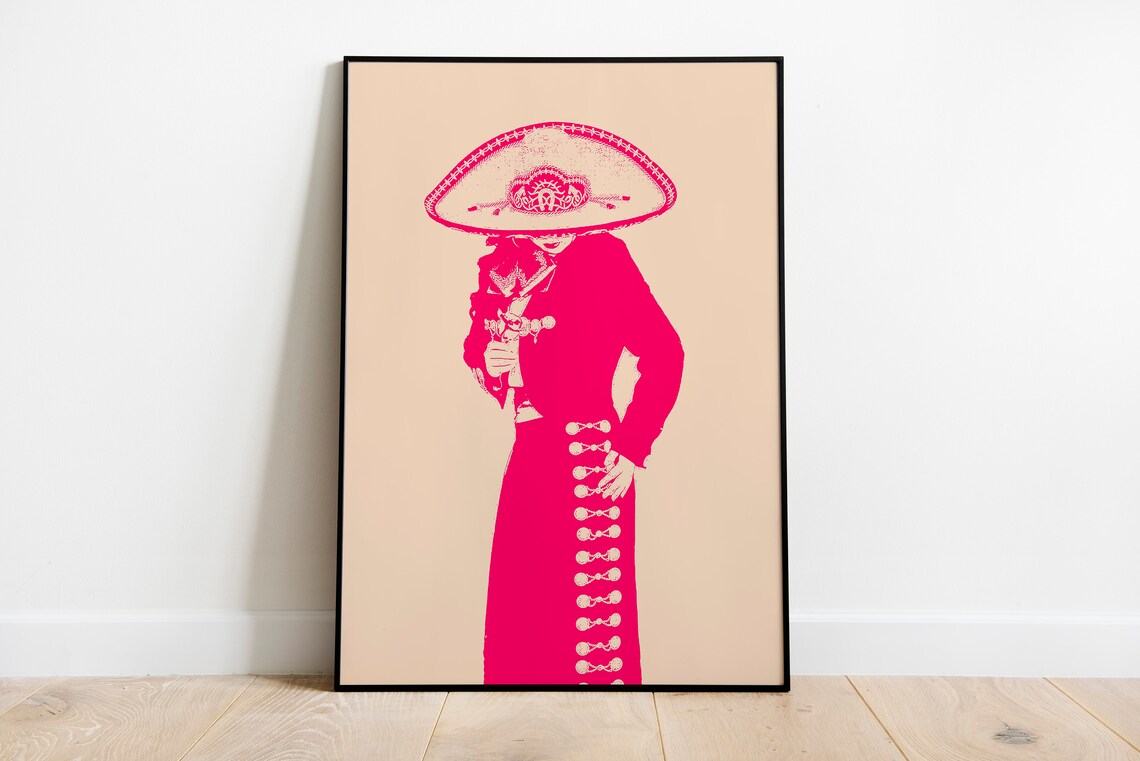 Charra Mexicana Print Mariachi Printable Trendy Mexican Wall Art Girly ...