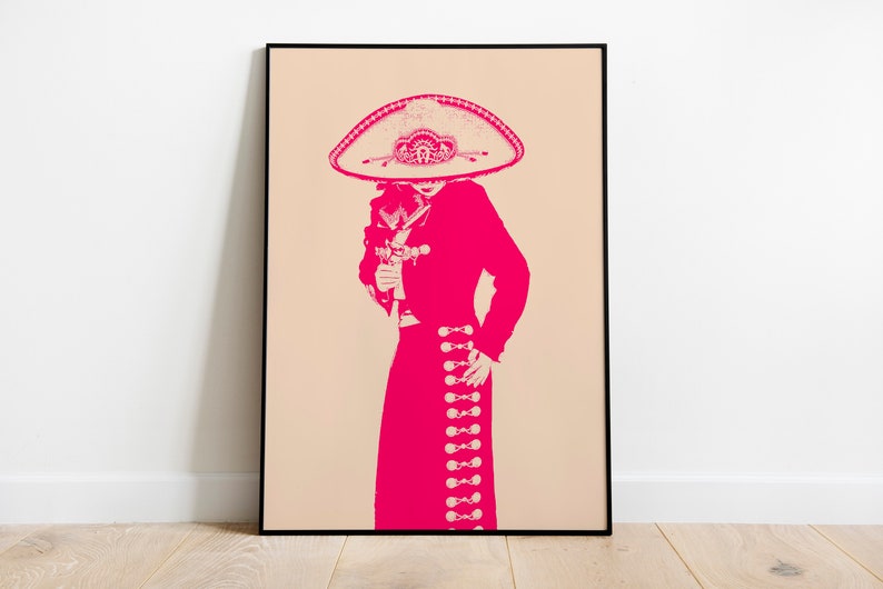 Charra Mexicana Print Mariachi Printable Trendy Mexican Wall Art Girly ...