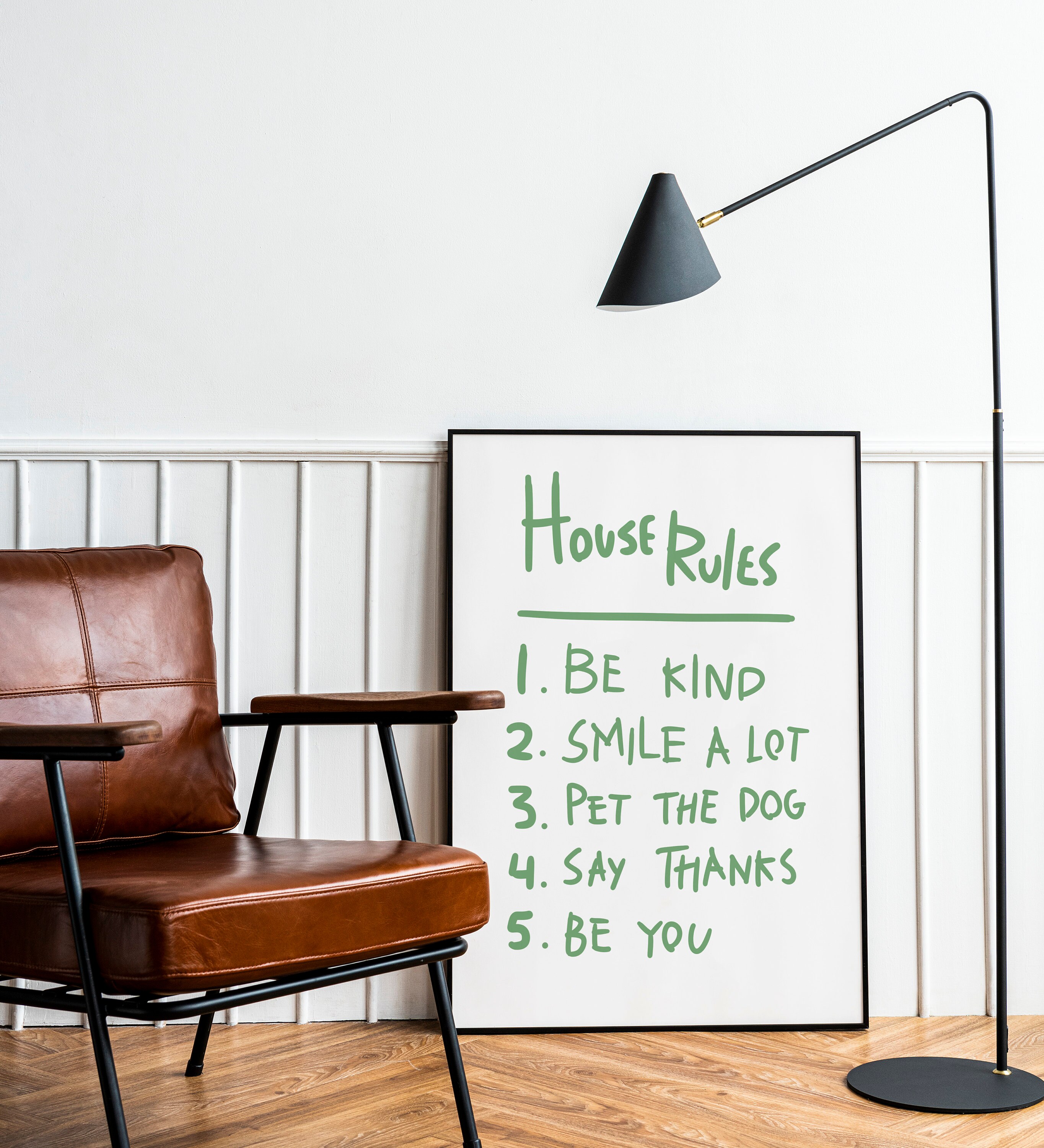 Green Poster House Rules Art Print Printable Art Trendy - Etsy