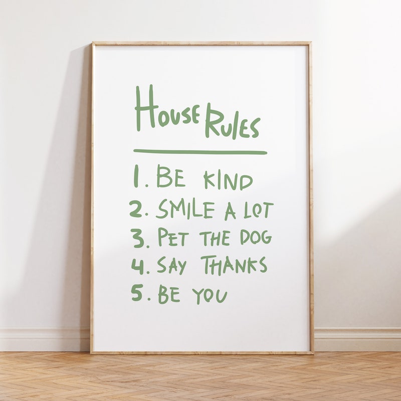 House Rules Art - Etsy